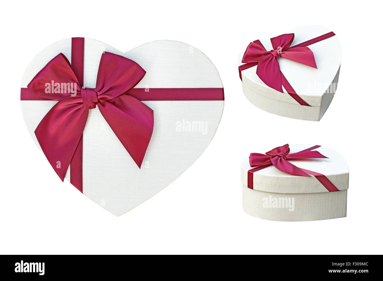 gift box with red ribbon and bow isolated on white background Stock ...