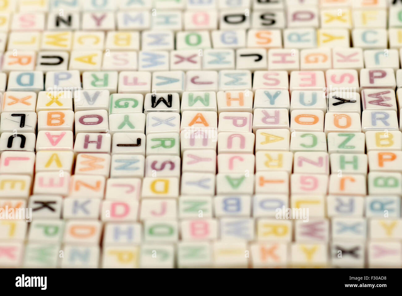 abc english alphabet on cube shape as background Stock Photo - Alamy