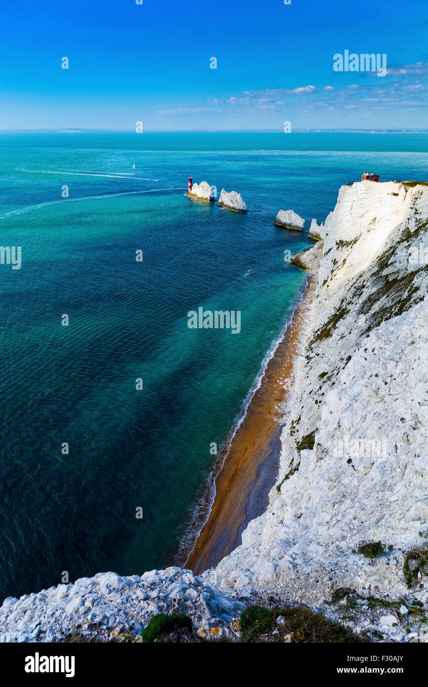 The most famous landmark of the Isle of Wight – three chalk stacks ...