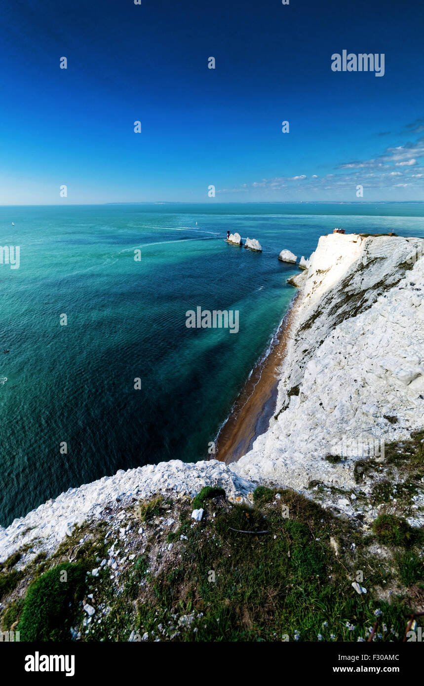The most famous landmark of the Isle of Wight – three chalk stacks ...