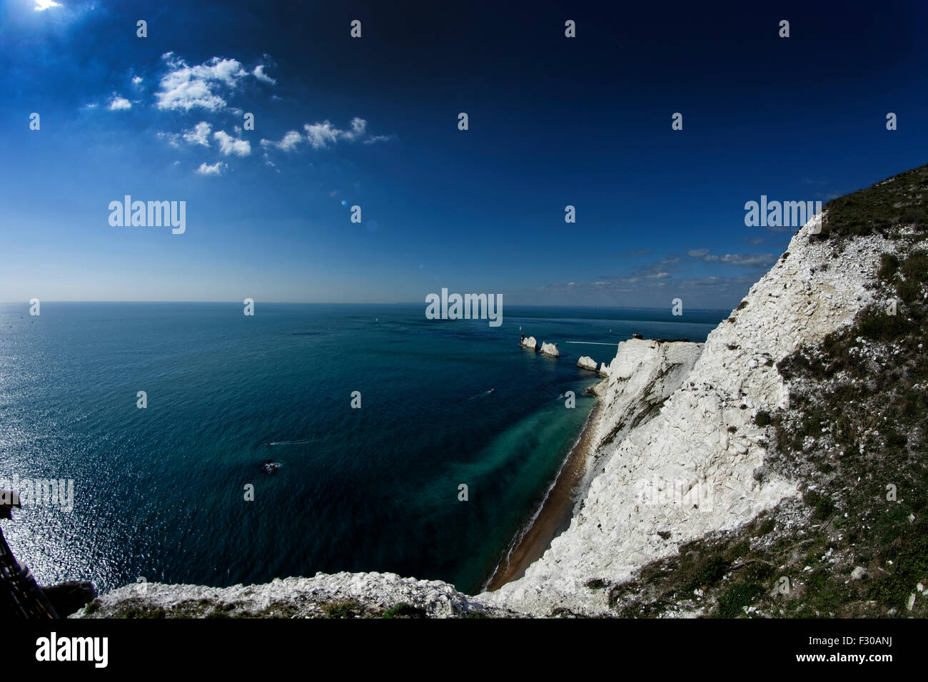 The most famous landmark of the Isle of Wight – three chalk stacks ...