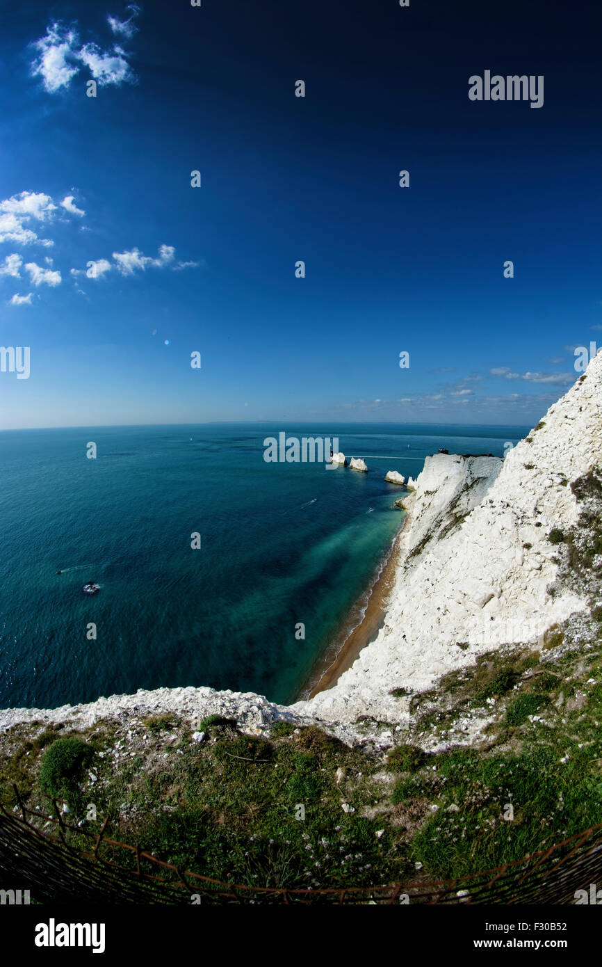The most famous landmark of the Isle of Wight – three chalk stacks ...
