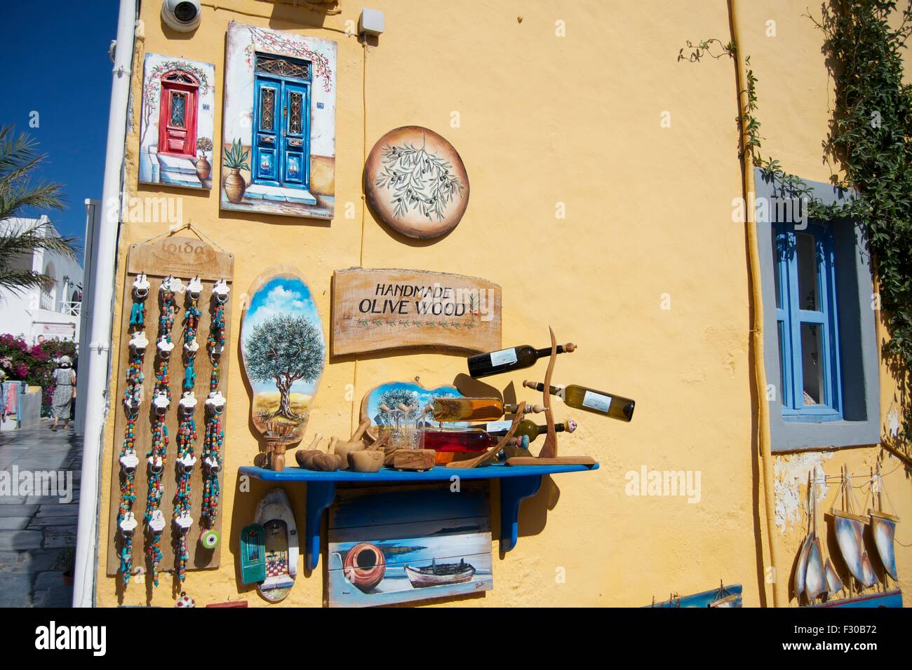 Greek souvenirs sale shop tourist display craft Stock Photo - Alamy