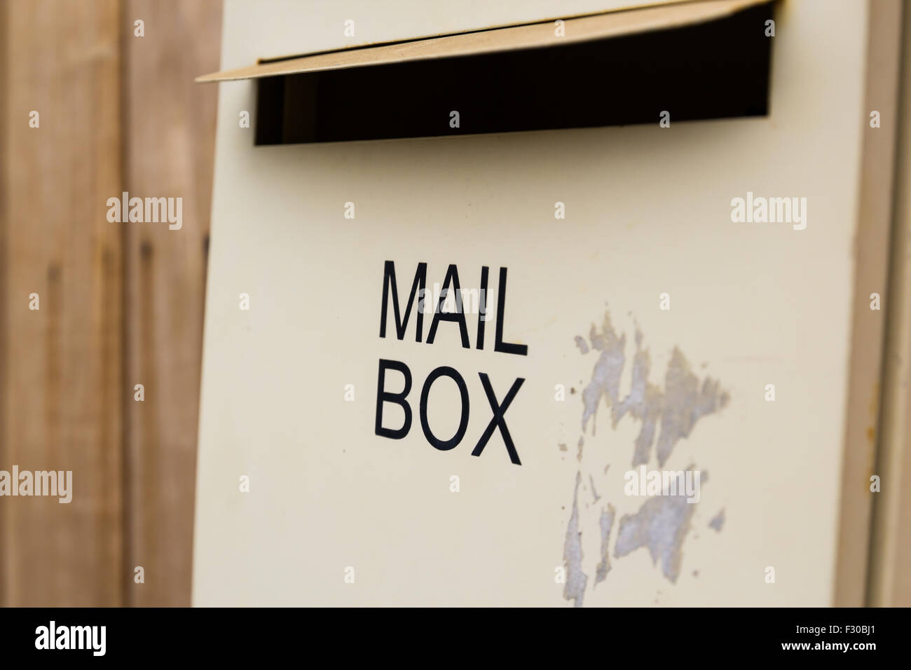 Wood mailbox hi-res stock photography and images - Alamy