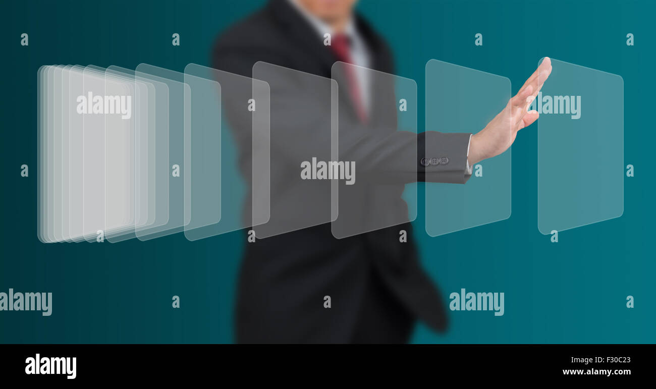 man with digital display technology Stock Photo - Alamy