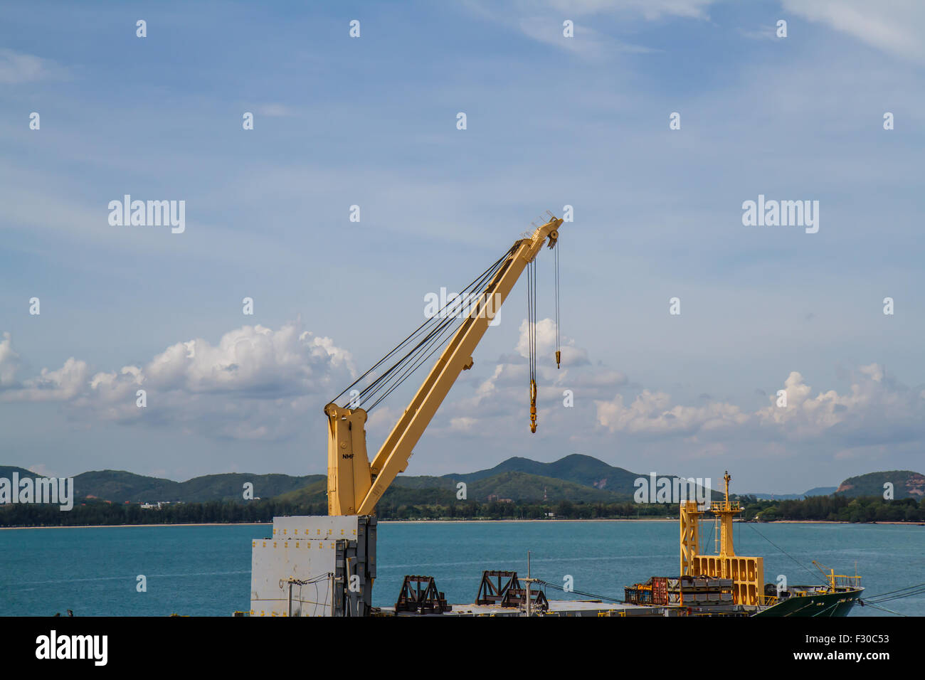 Industrial shipyard yellow crane Stock Photo - Alamy