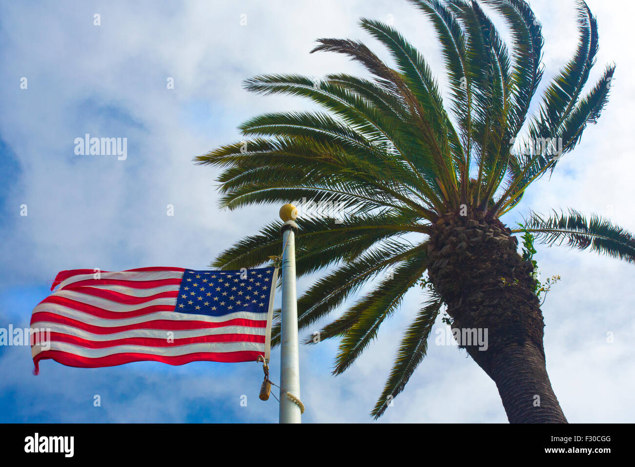 American Flag, Santa Monica Stock Photo - Alamy