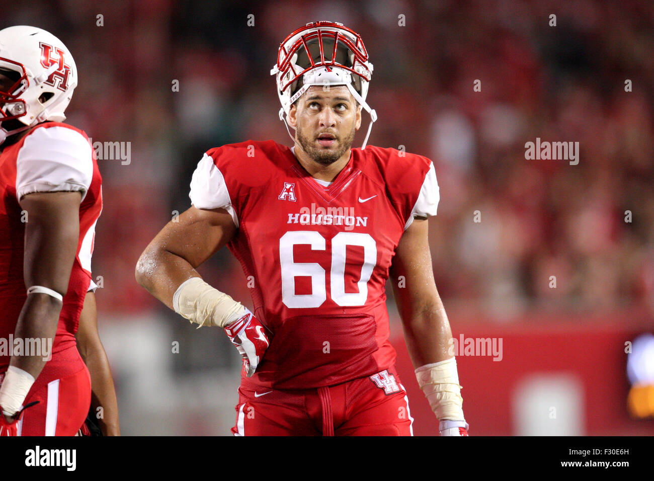 Houston, TX, USA. 26th Sep, 2015. Houston Cougars offensive lineman ...
