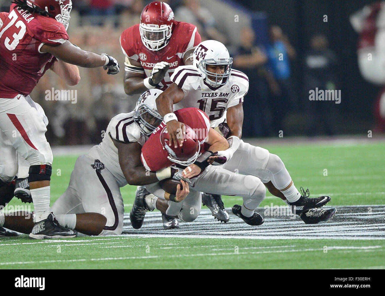 Arlington, Texas, USA. 26th Sep, 2015. Arkansas Razorbacks quarterback ...