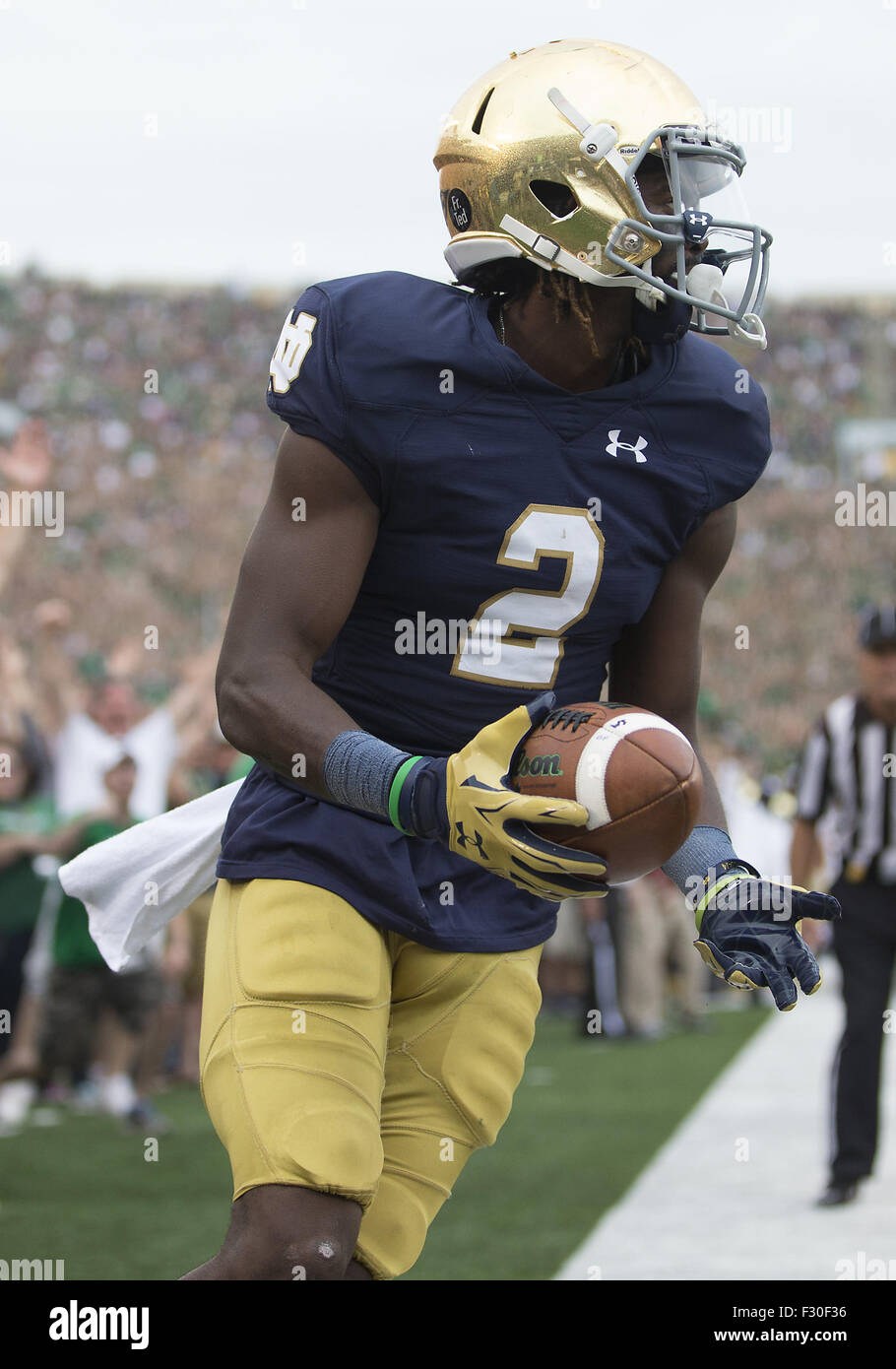 South Bend, Indiana, USA. 26th Sep, 2015. Notre Dame wide receiver ...