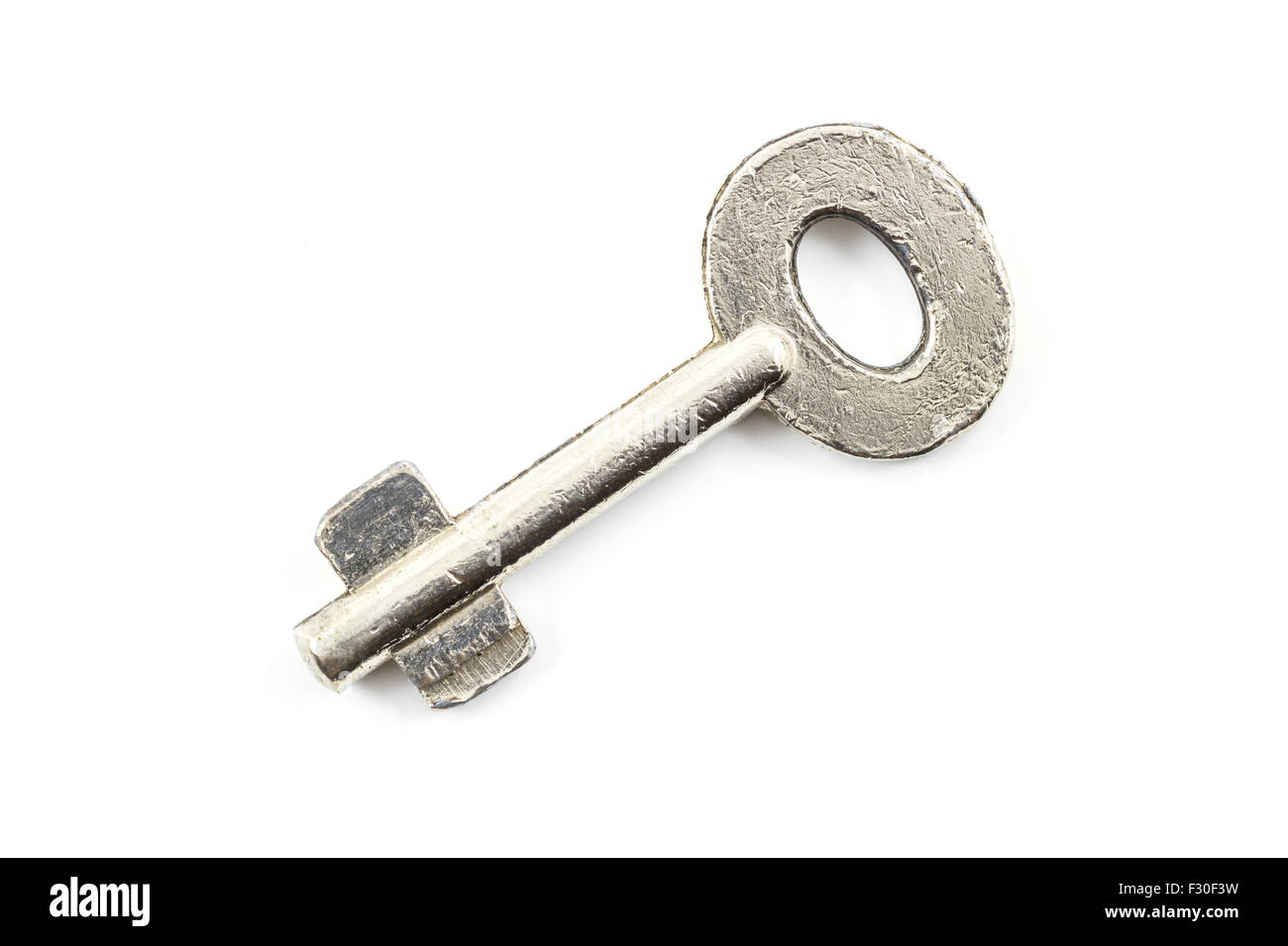 Silver key isolated on white background Stock Photo - Alamy