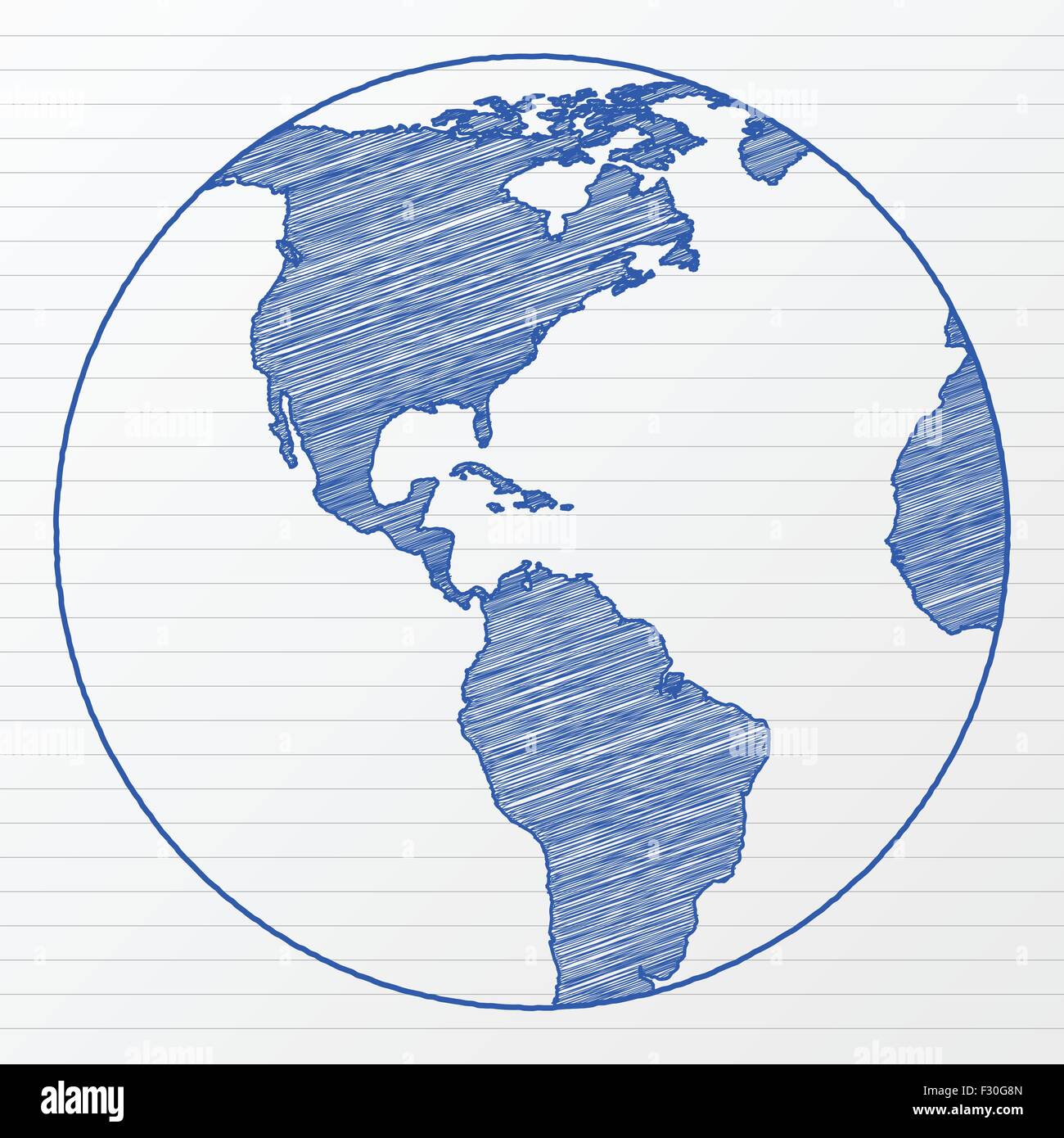 World globe pencil sketch Stock Vector Images - Alamy