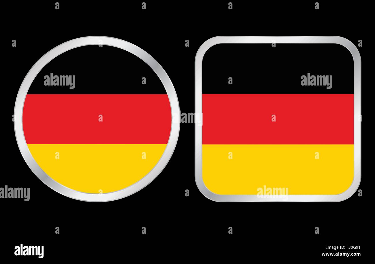 Germany flag - two icon on black background. Vector illustration Stock ...