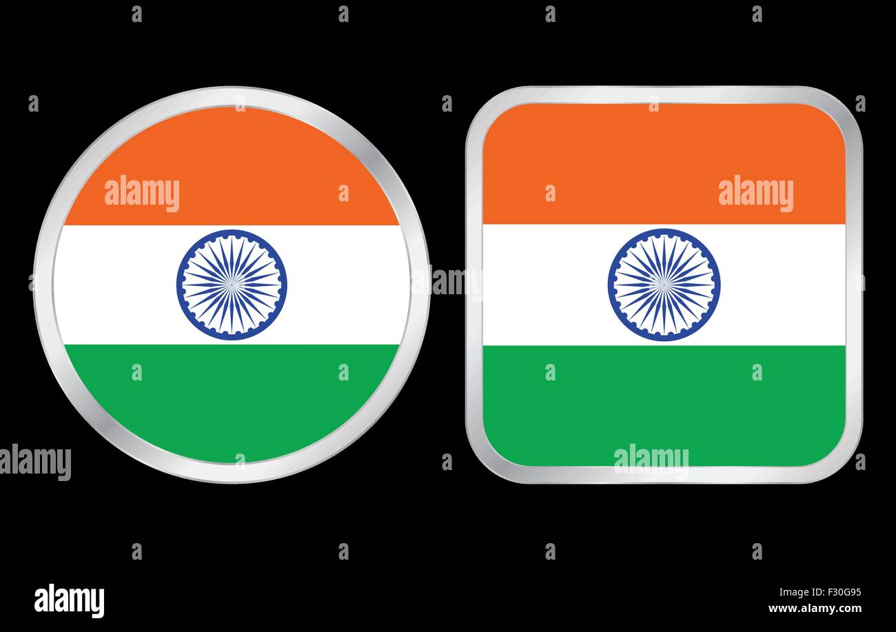 Indian flag badge india hi-res stock photography and images - Alamy