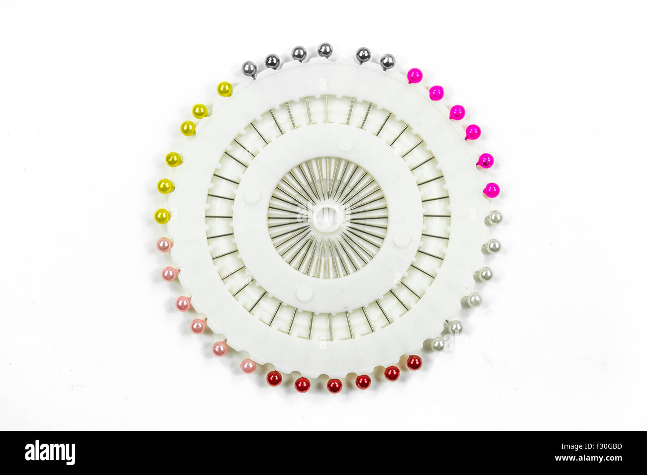 Colorful pushpin on white background Stock Photo - Alamy