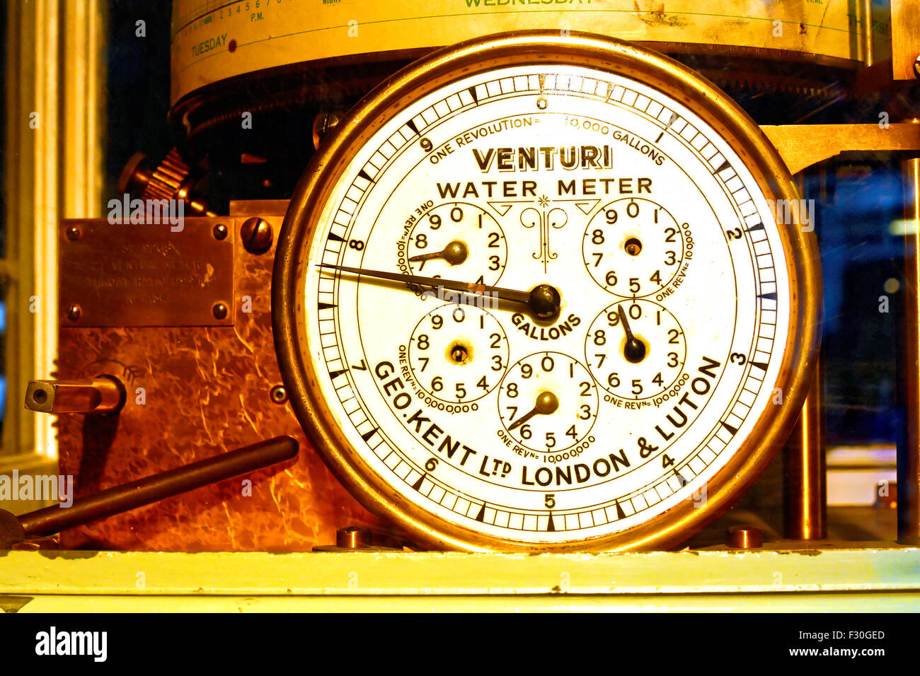 Vintage clockwork water meter hi-res stock photography and images - Alamy