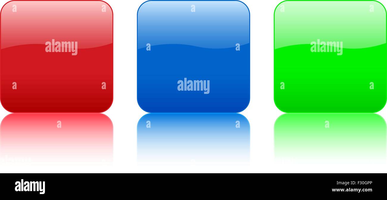 Rounded squares icons isolated on a white background. Vector ...