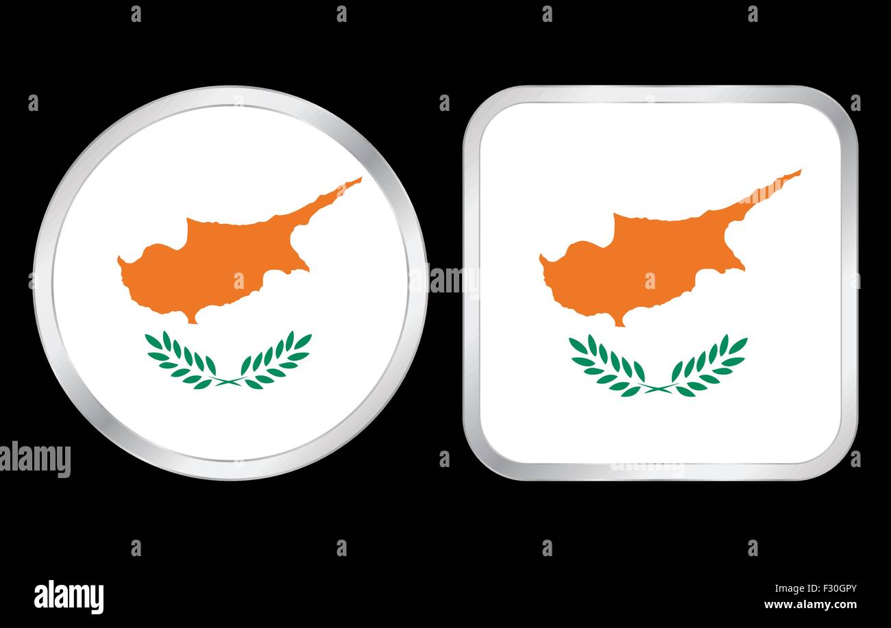 Cyprus flag - two icon on black background. Vector illustration Stock ...
