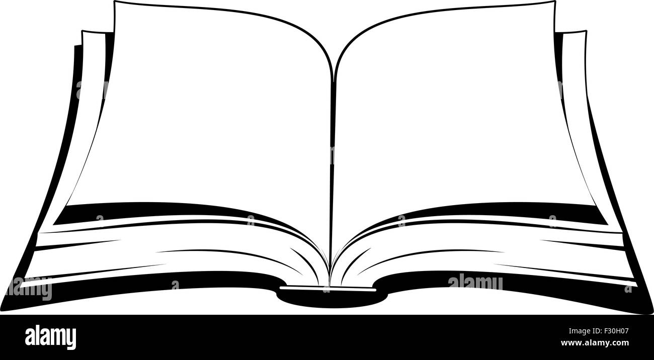 Open book on a white background. Vector illustration Stock Photo - Alamy