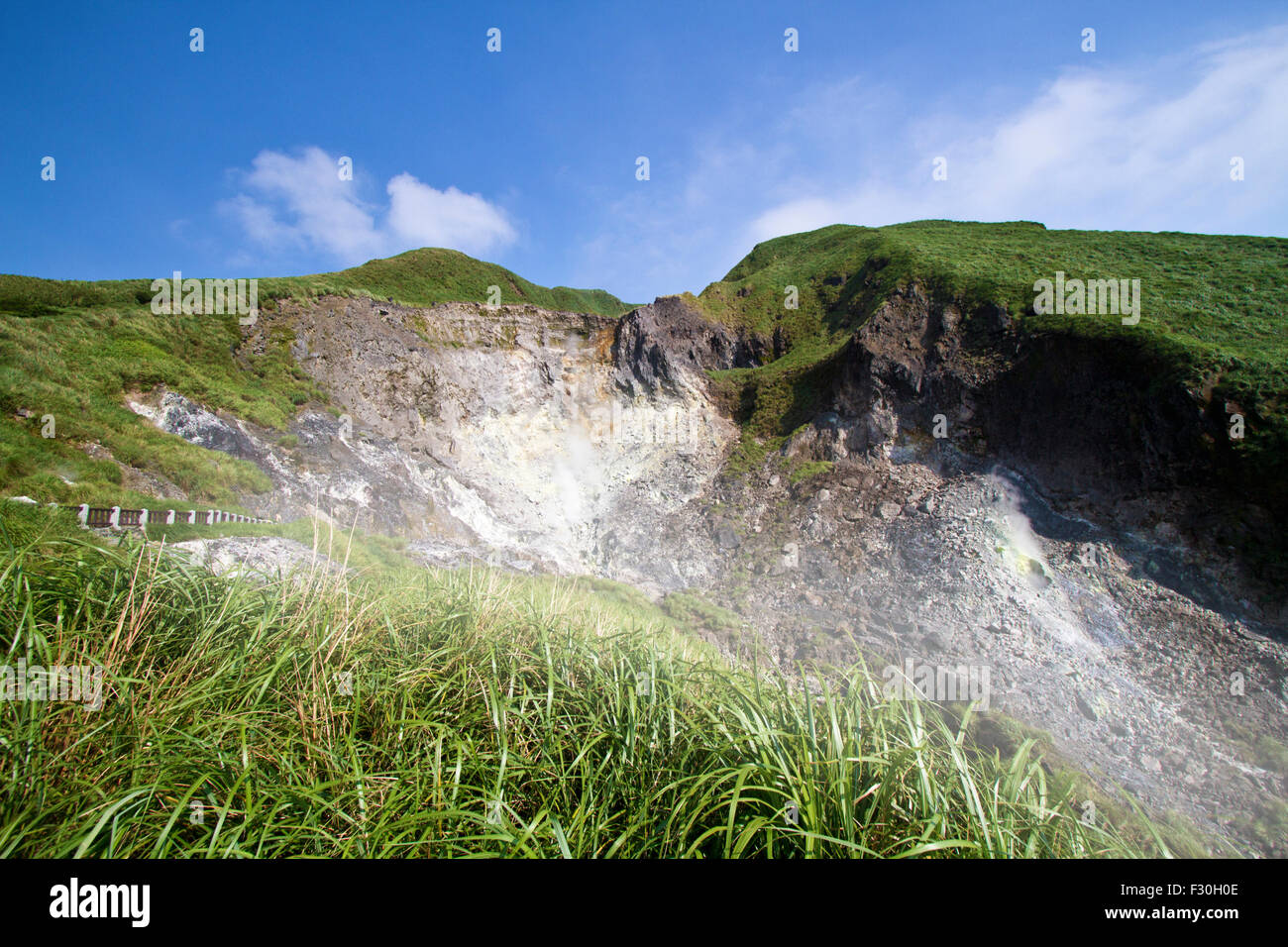 activity crater at the Datun Volcano in the YangMing mountain in Taiwan ...
