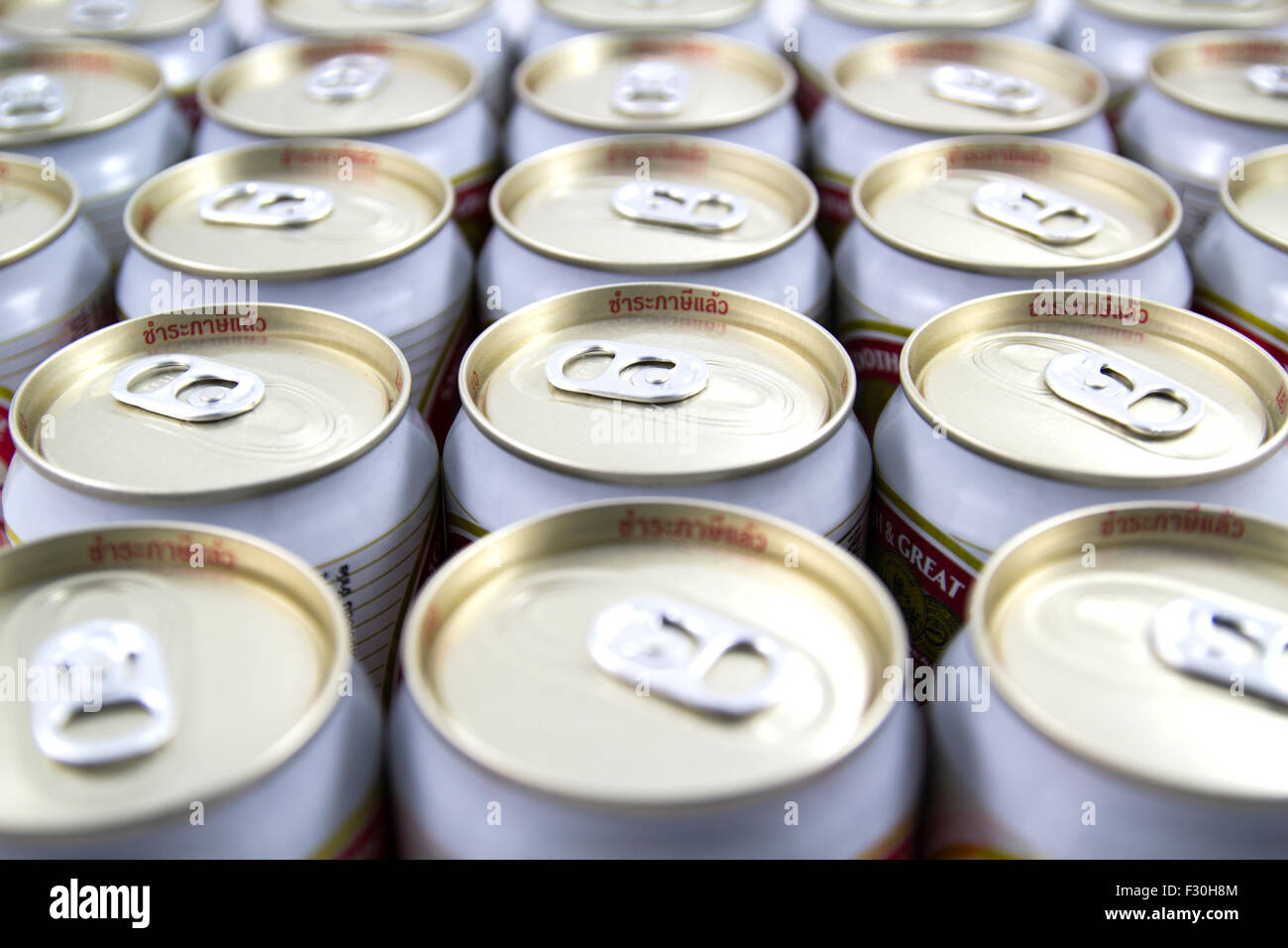 Top of many beer cans Stock Photo - Alamy