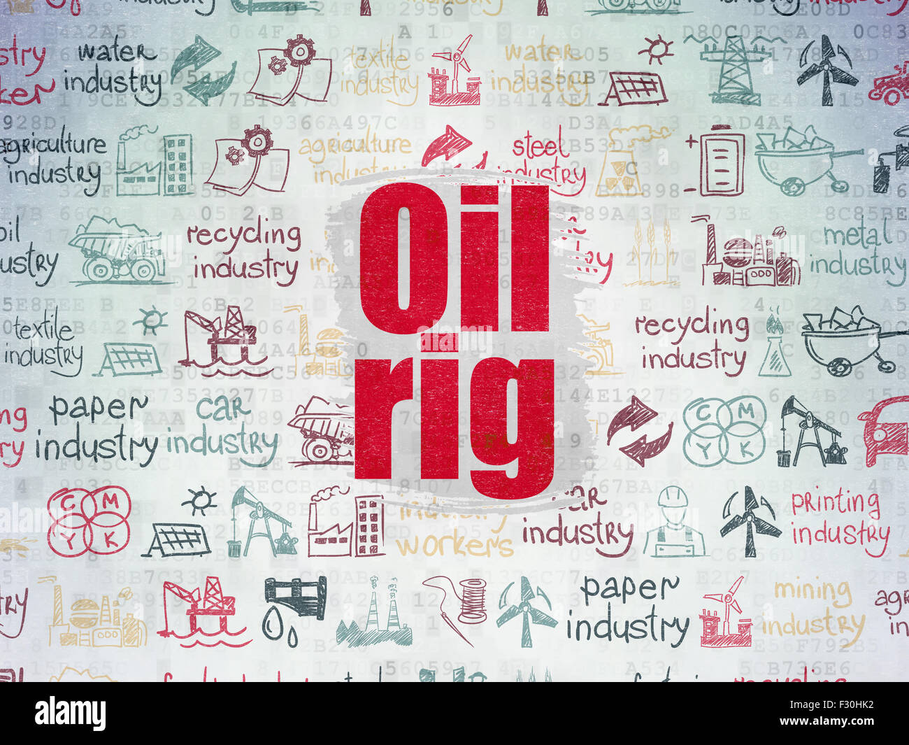 Manufacuring concept: Oil Rig on Digital Paper background Stock Photo ...
