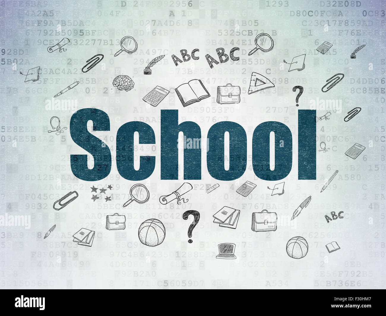 Education concept: School on Digital Paper background Stock Photo - Alamy