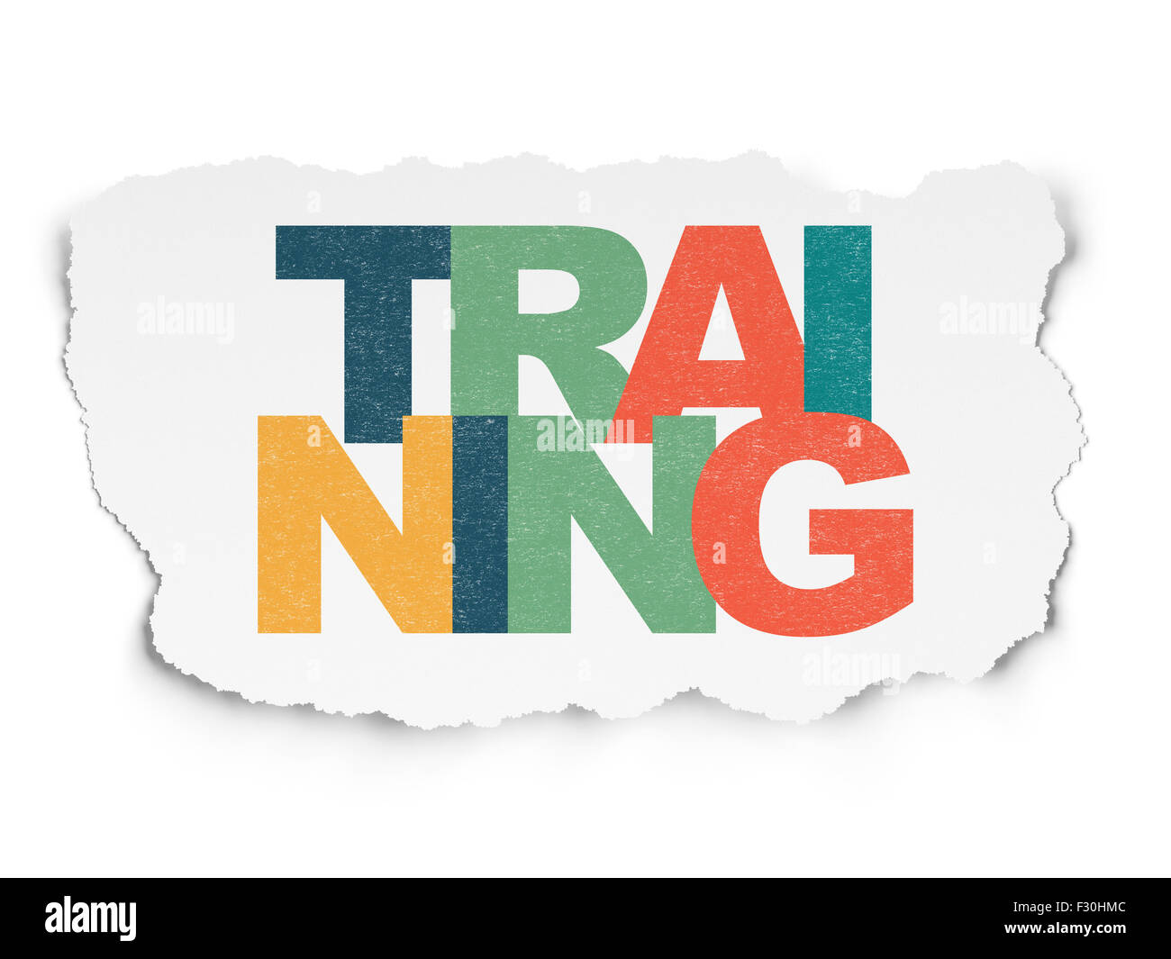 Learning concept: Training on Torn Paper background Stock Photo - Alamy