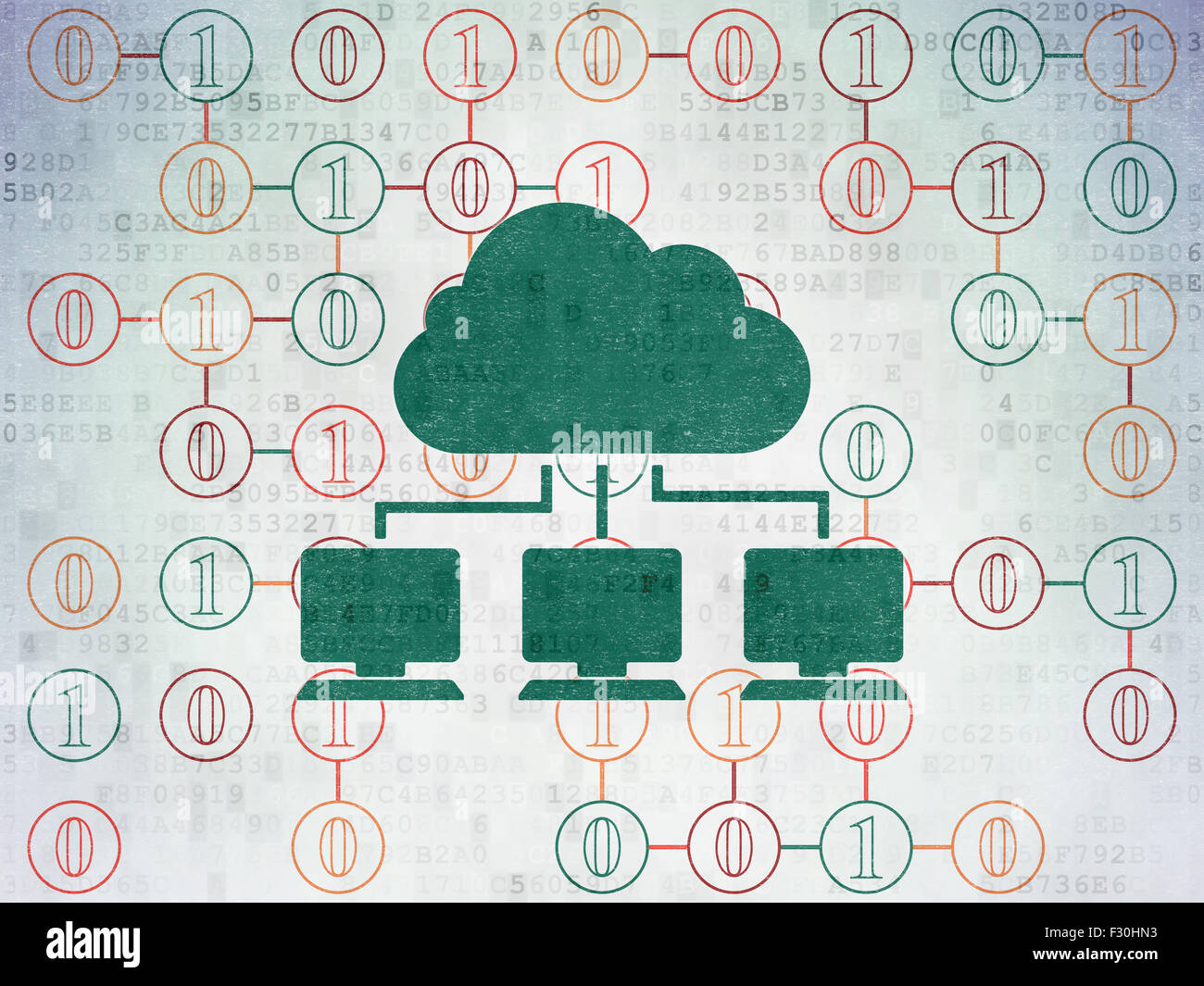Cloud networking concept: Cloud Network on Digital Paper background ...