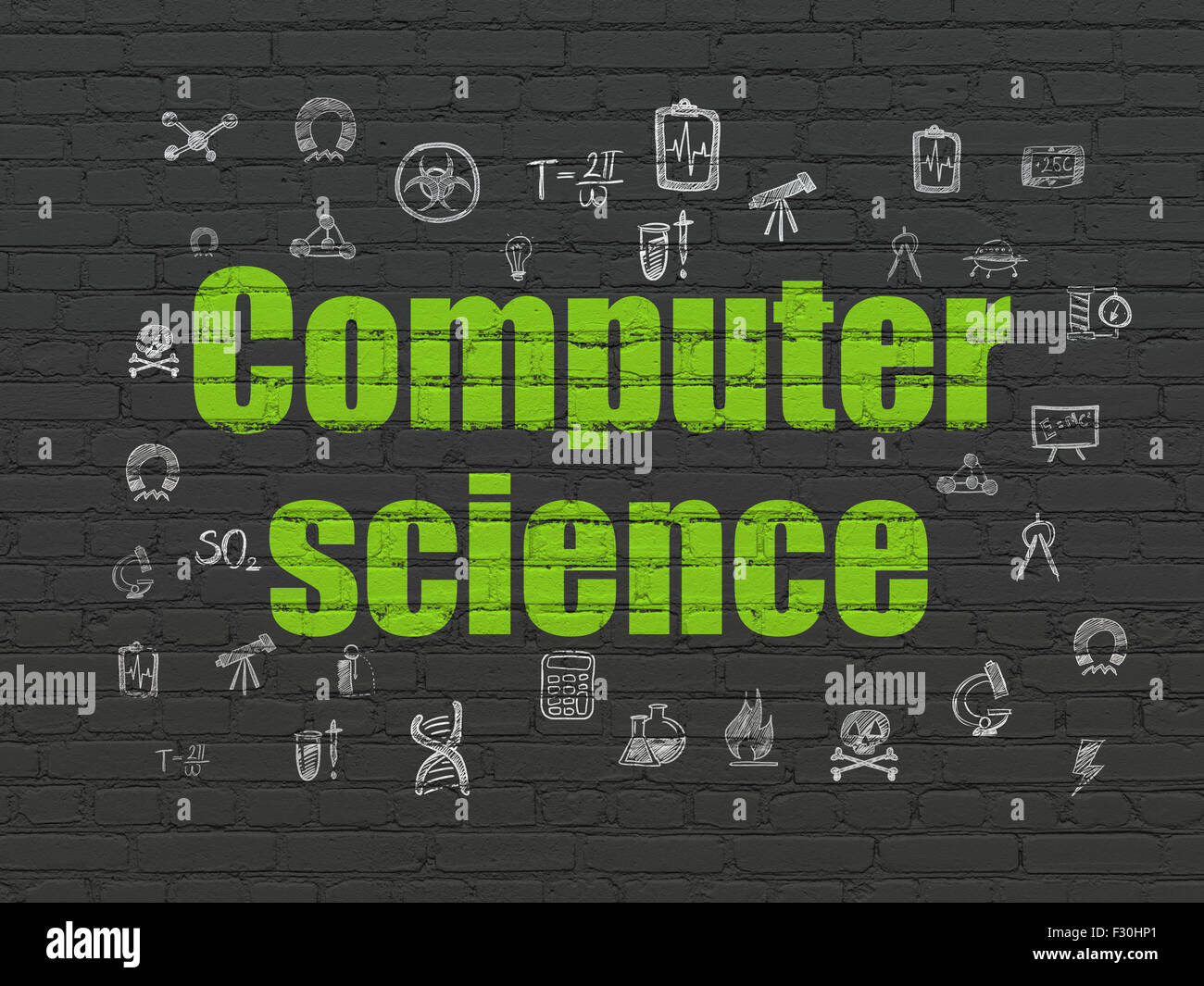 Science concept: Computer Science on wall background Stock Photo - Alamy