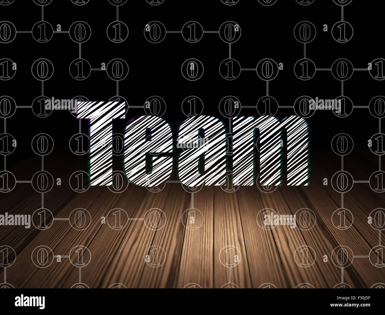 Business concept: Team in grunge dark room Stock Photo - Alamy