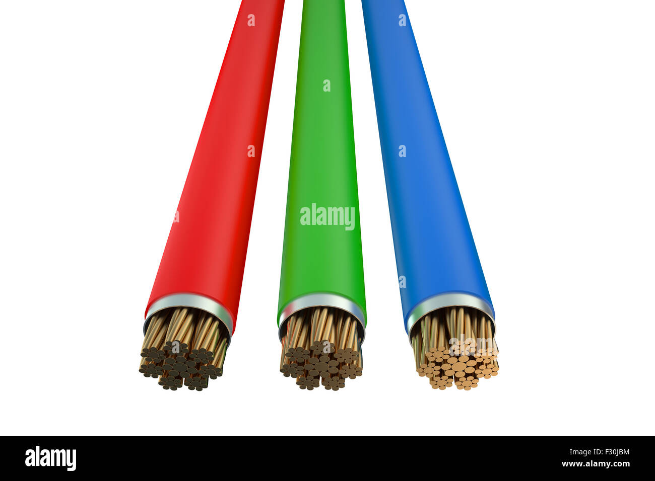 copper colored wires isolated on white background Stock Photo - Alamy
