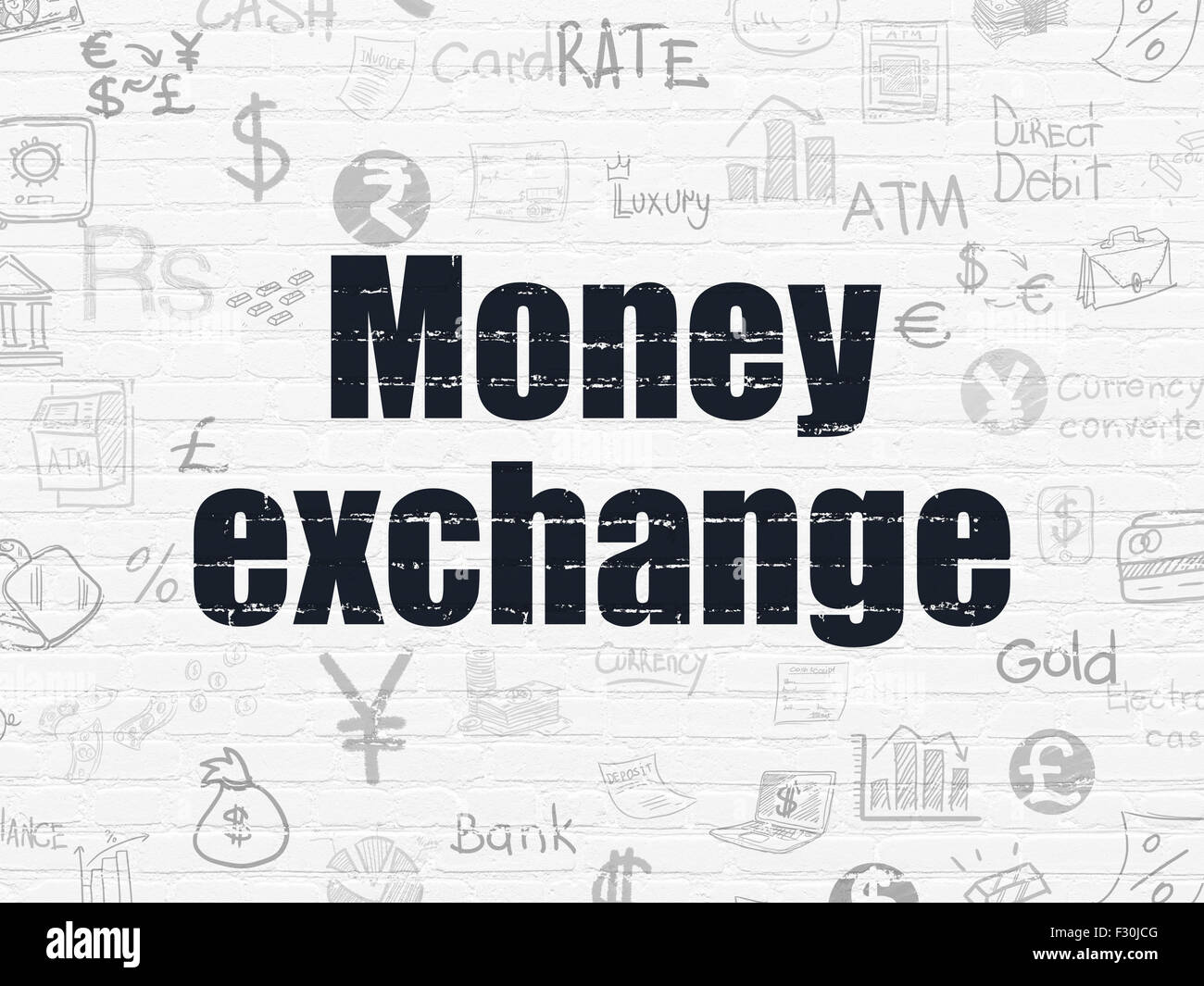 Currency concept: Money Exchange on wall background Stock Photo - Alamy