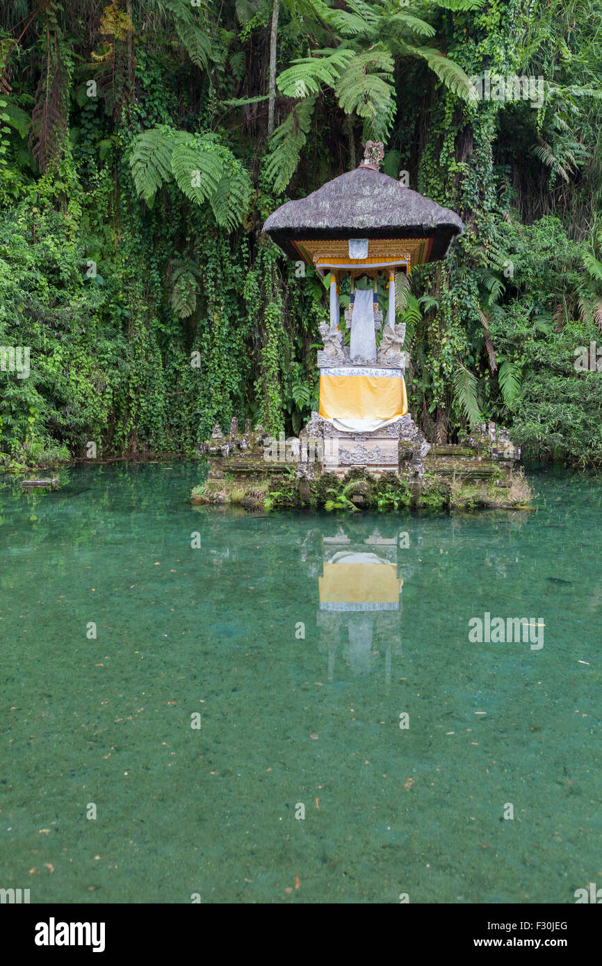 Island temple at the holy springs at Pura Gunung Kawi Sebatu temple ...