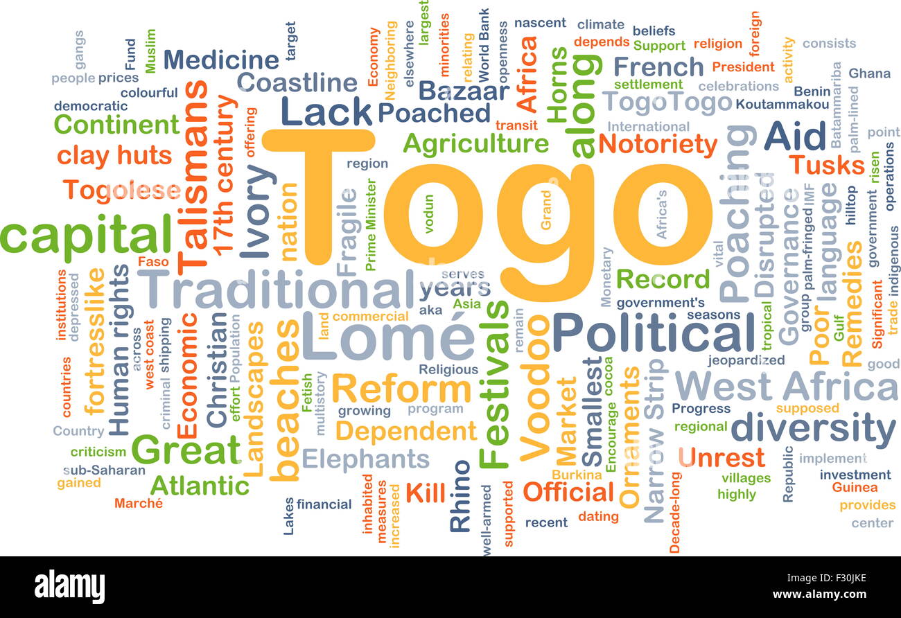 Background concept wordcloud illustration of Togo Stock Photo - Alamy