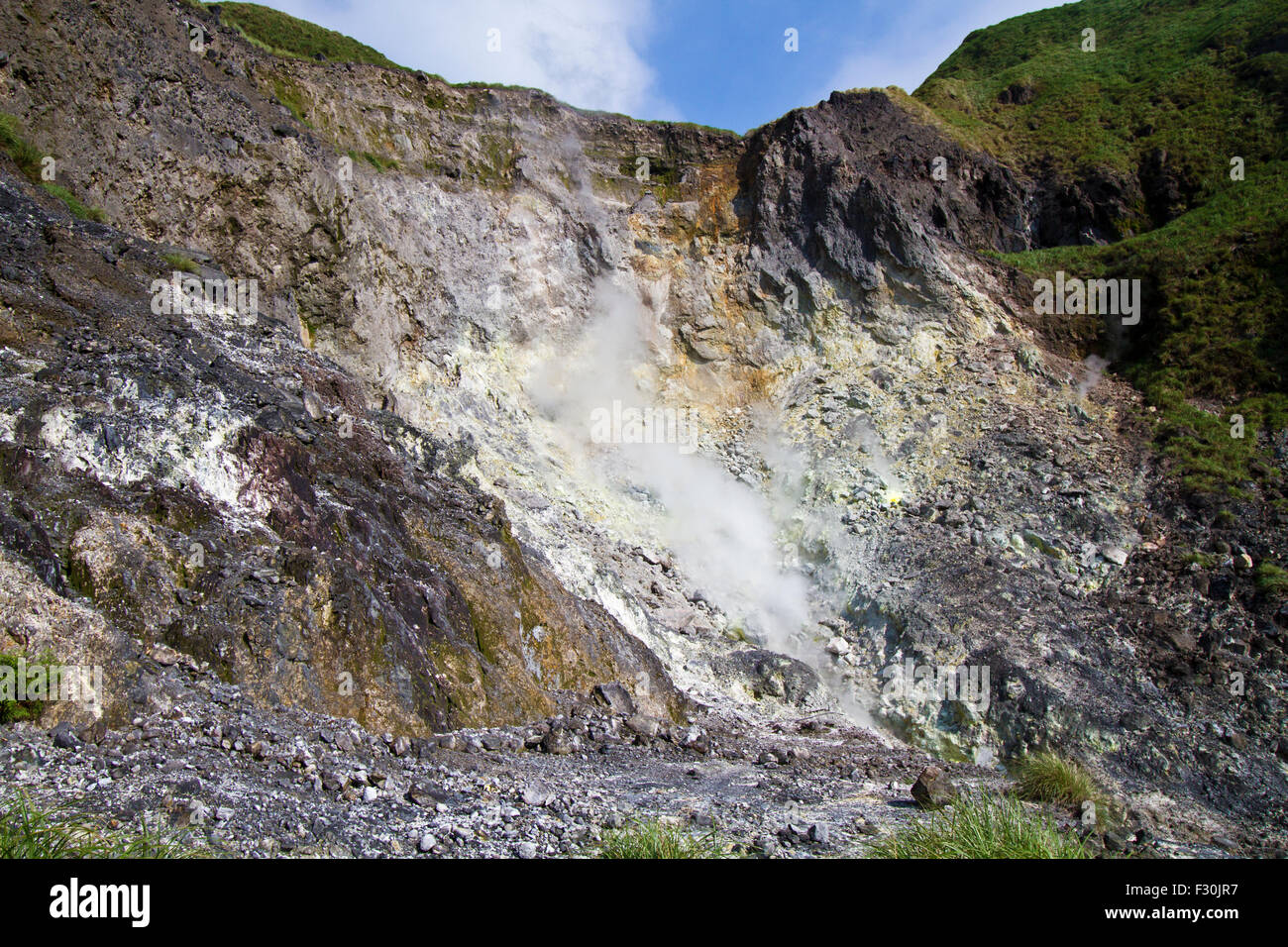 activity crater at the Datun Volcano in the YangMing mountain in Taiwan ...