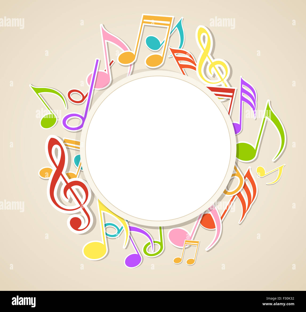 Abstract music background with notes Stock Photo - Alamy