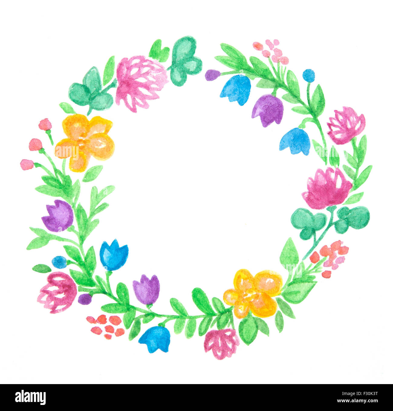 Watercolor hand drawn clover Cut Out Stock Images & Pictures - Alamy