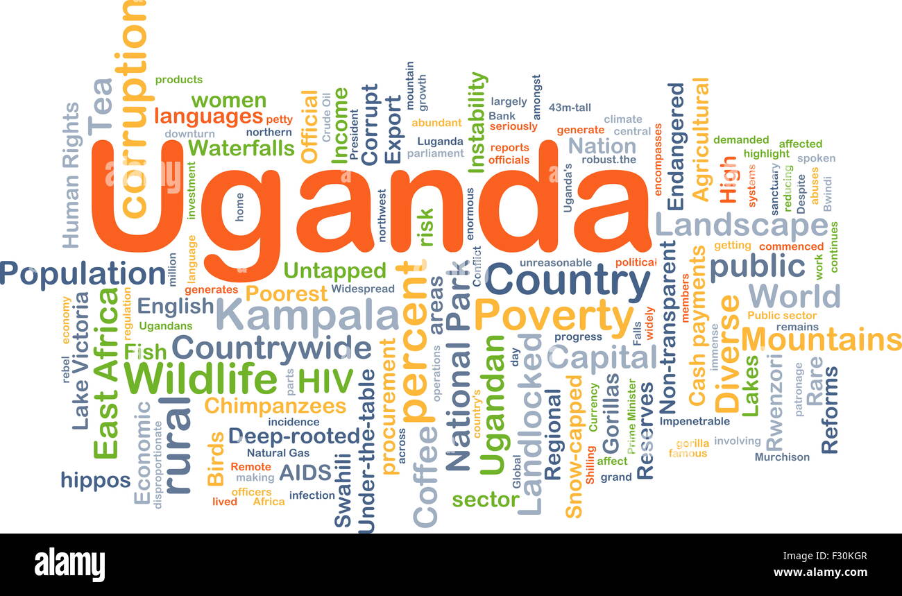 Background concept wordcloud illustration of Uganda Stock Photo - Alamy