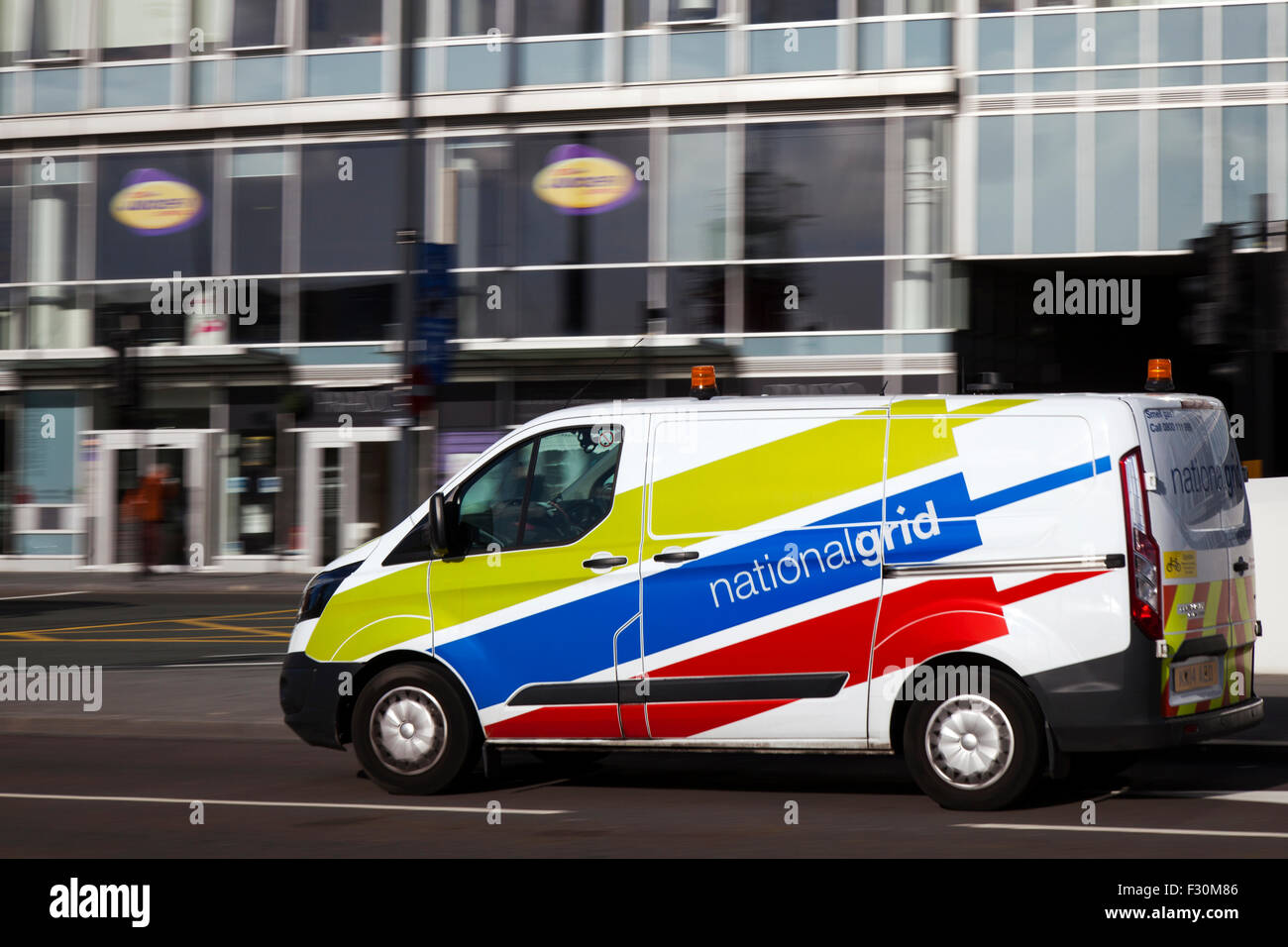 National Grid Service Vehicle, cars side view road blur on the Highways ...