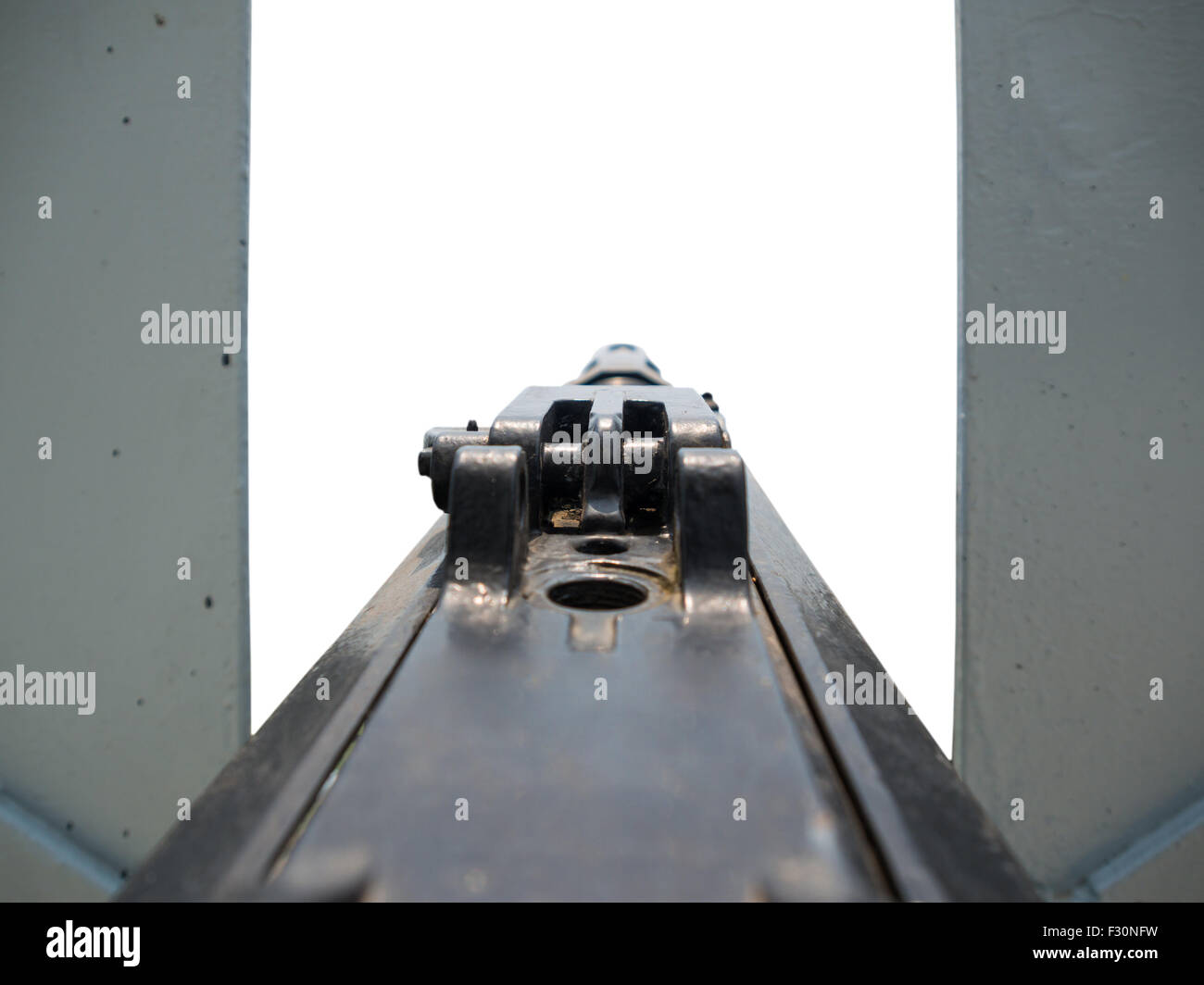 Naval machine gun at museum isolated on white background Stock Photo ...