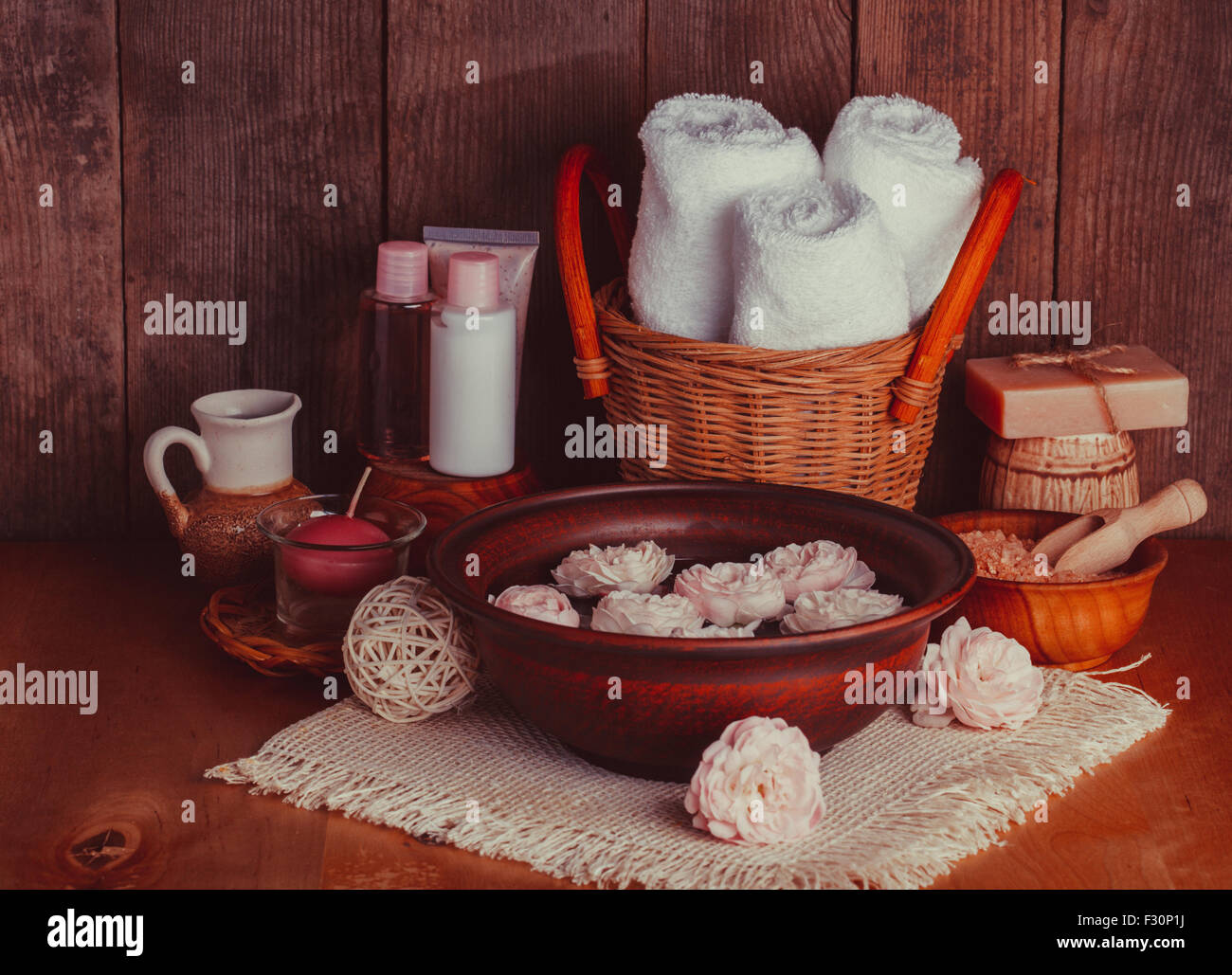 Spa with roses Stock Photo - Alamy