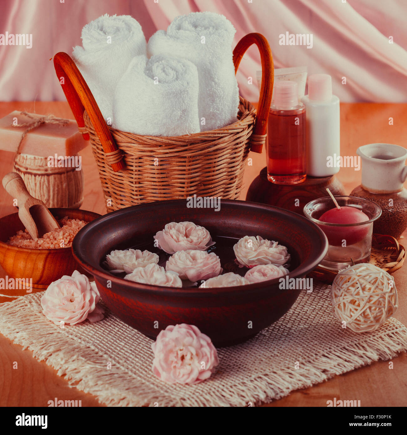 Spa with roses Stock Photo - Alamy