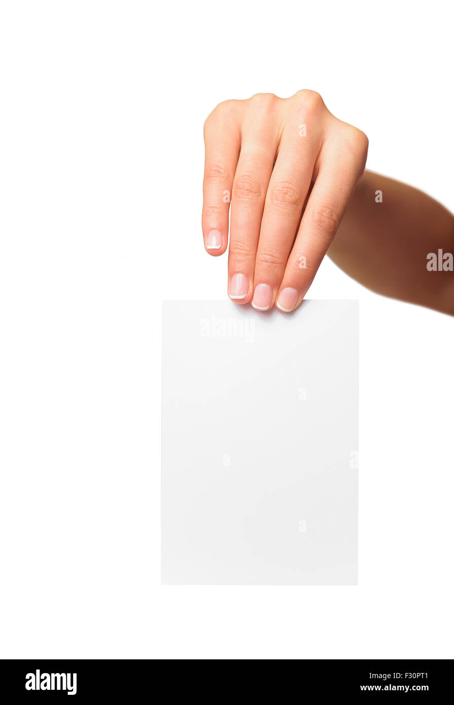 Woman business card in Cut Out Stock Images & Pictures - Alamy