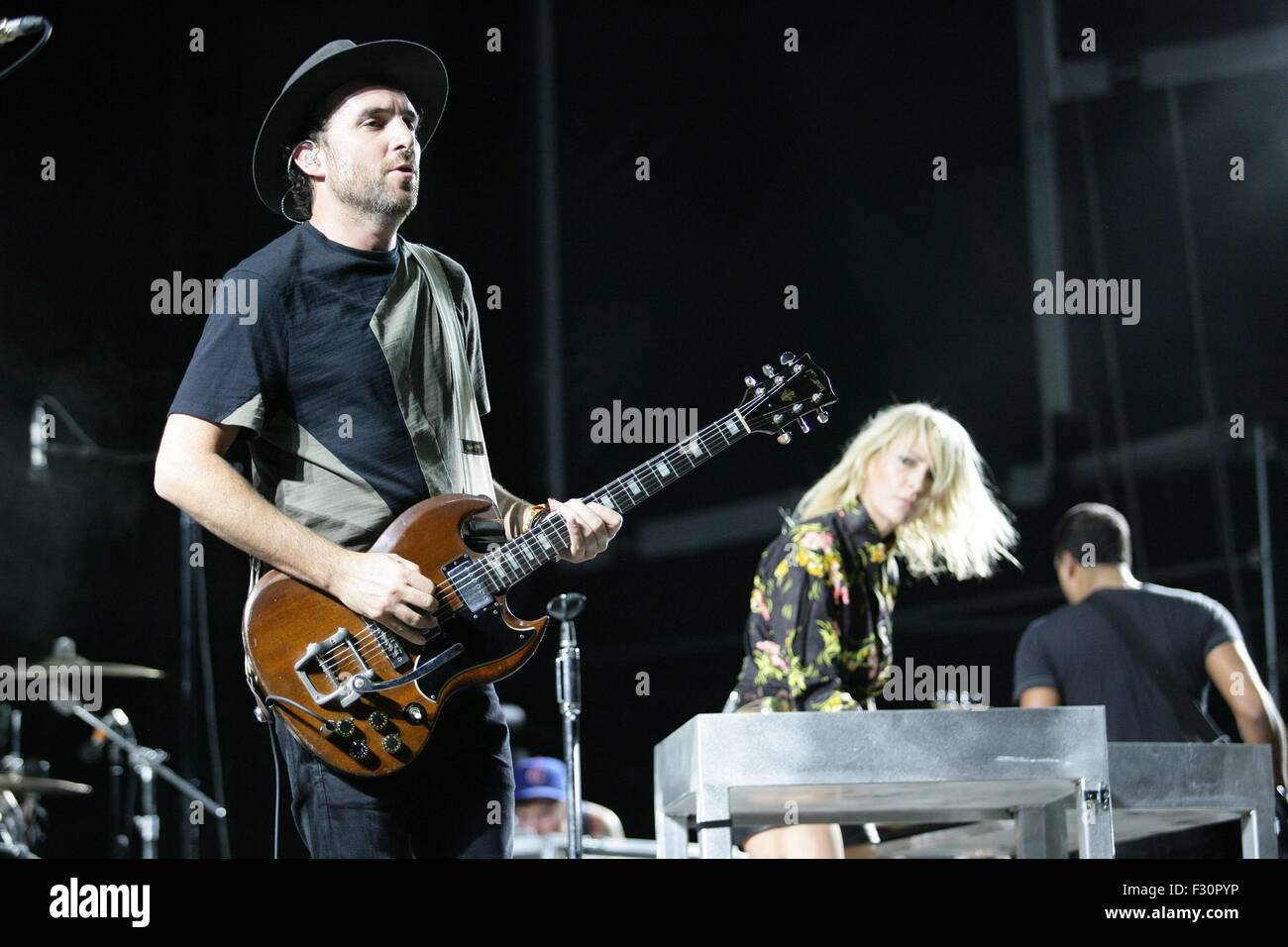 Las Vegas, NV, USA. 26th Sep, 2015. James Shaw, Emily Haines of Metric ...