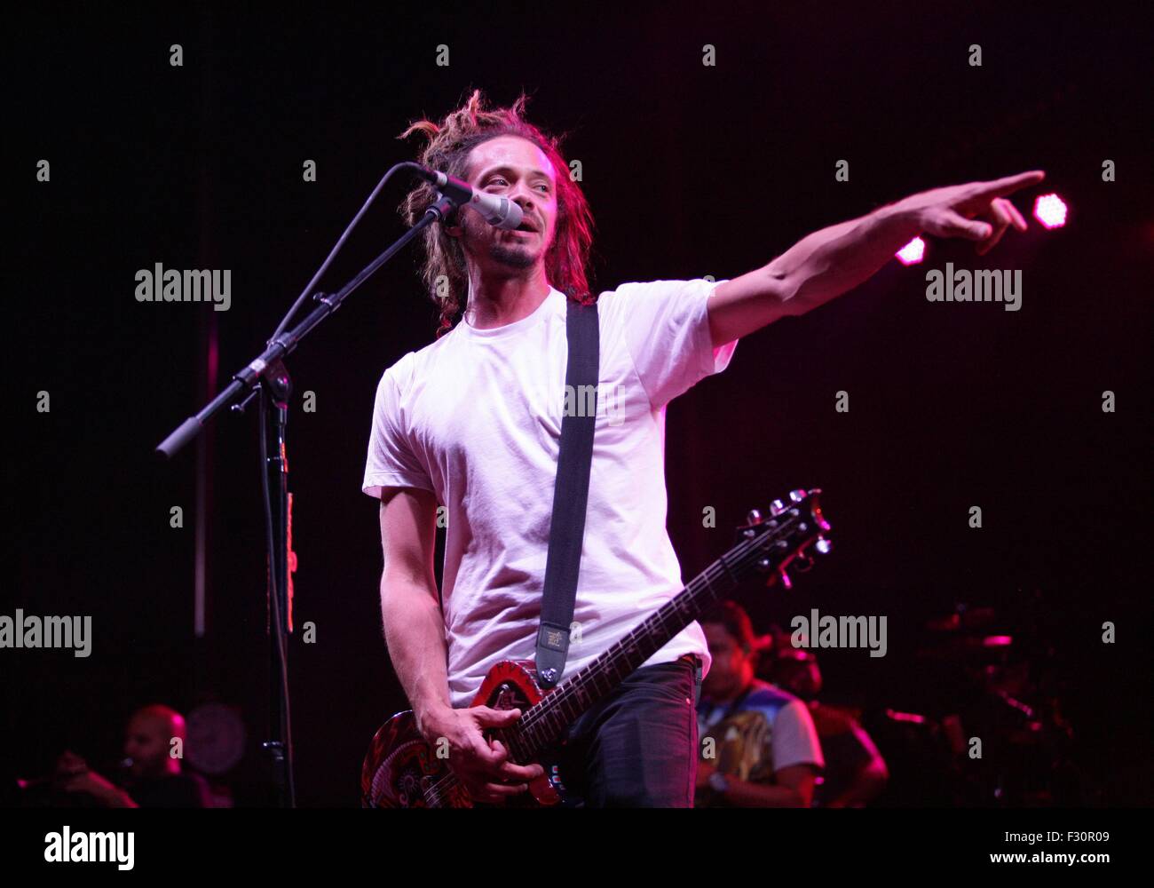 Las Vegas, NV, USA. 26th Sep, 2015. Jacob Hemphill of SOJA in ...
