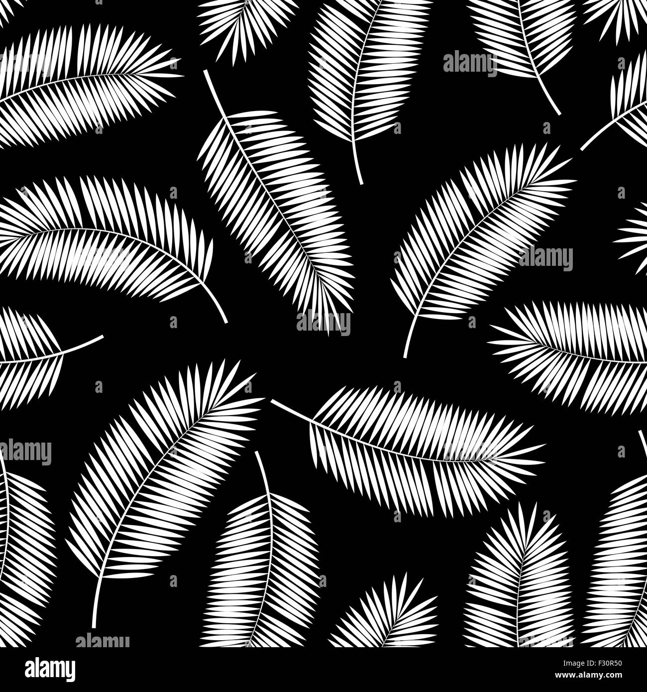 Palm Leaf Vector Seamless Pattern Background Illustration Stock Vector