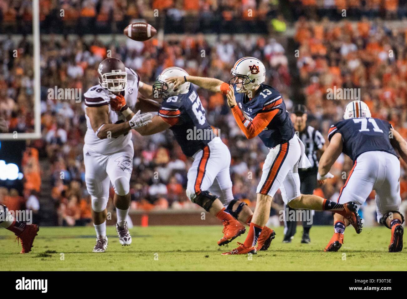 Auburn quarterback Sean White (13) during the NCAA college football ...