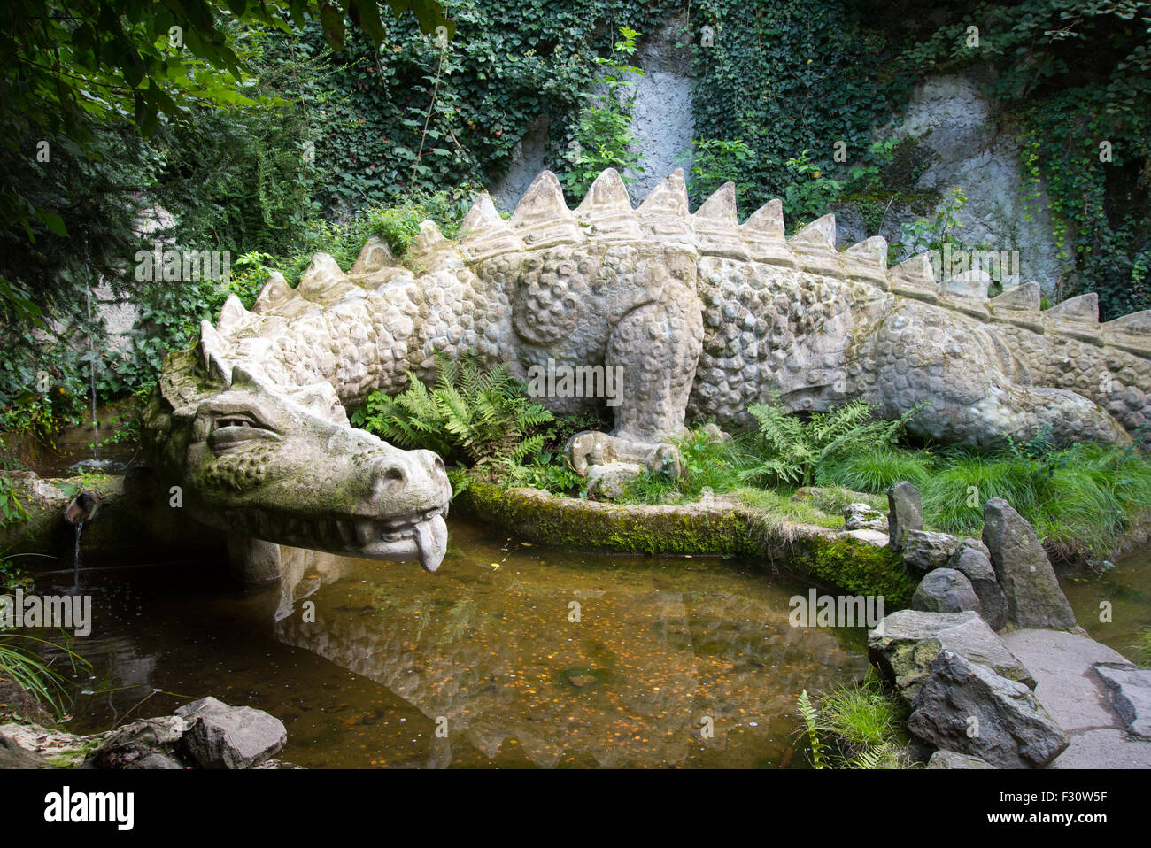 Statue of stone dragon, Rhineland, Germany Stock Photo - Alamy