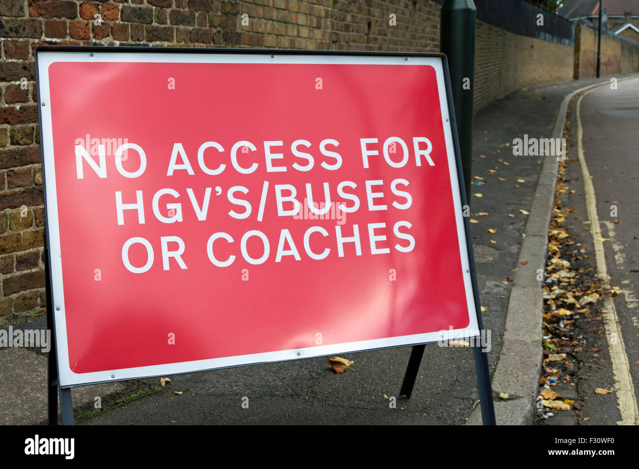 no access for hgv's, buses or coaches road sign with redundant ...